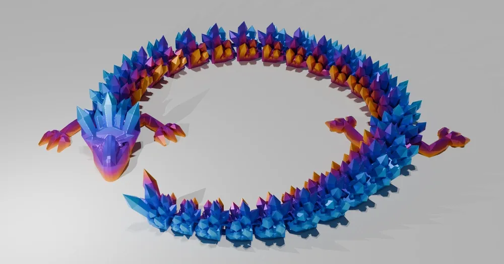 Articulated Crystal Dragon by Matyáš Čistecký | Download free STL model ...