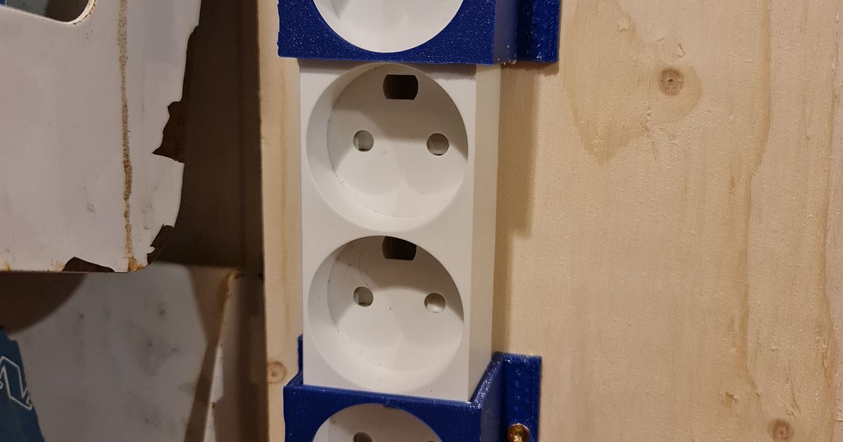 Bracket for power strips with Type-K sockets (Danish sockets) by ...
