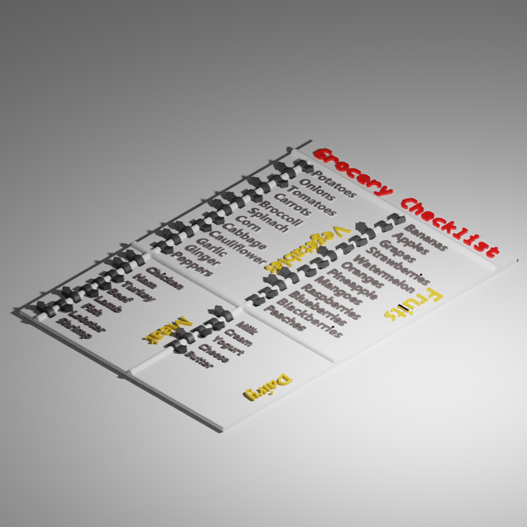 CheckList - Grocery by FallenAngel | Download free STL model | Printables.com