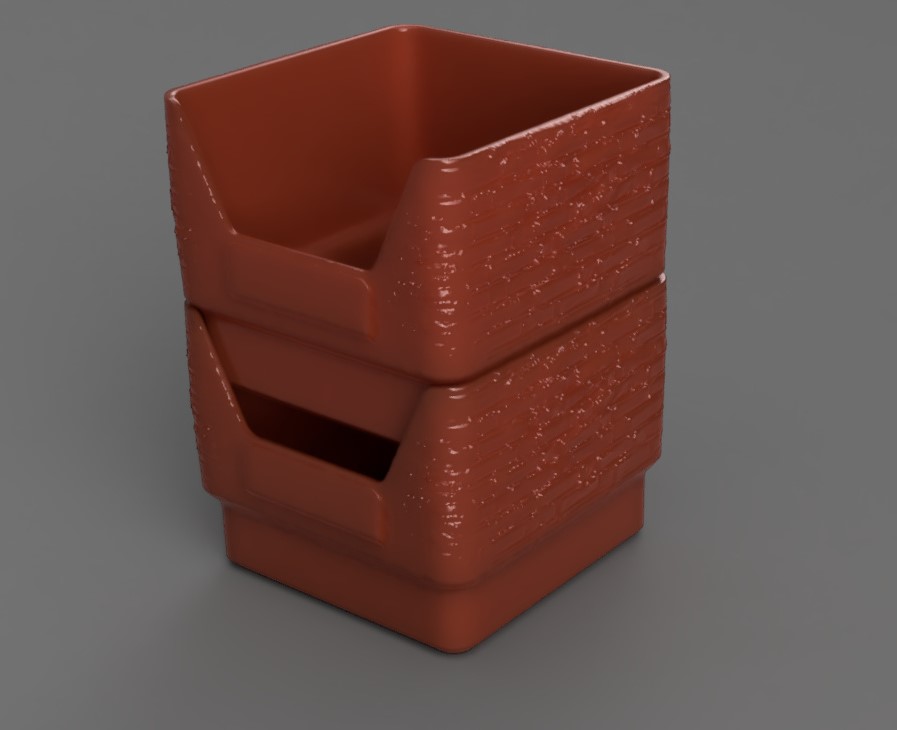 Stackable organizer boxes with unique textures by Gabor Gyarmati ...