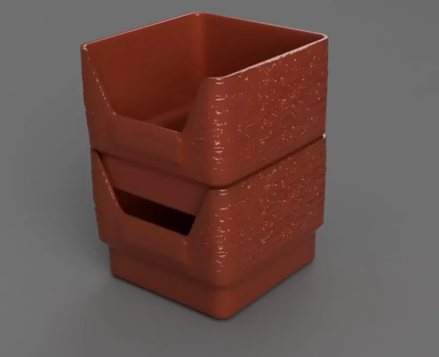 Stackable organizer boxes with unique textures by Gabor Gyarmati ...