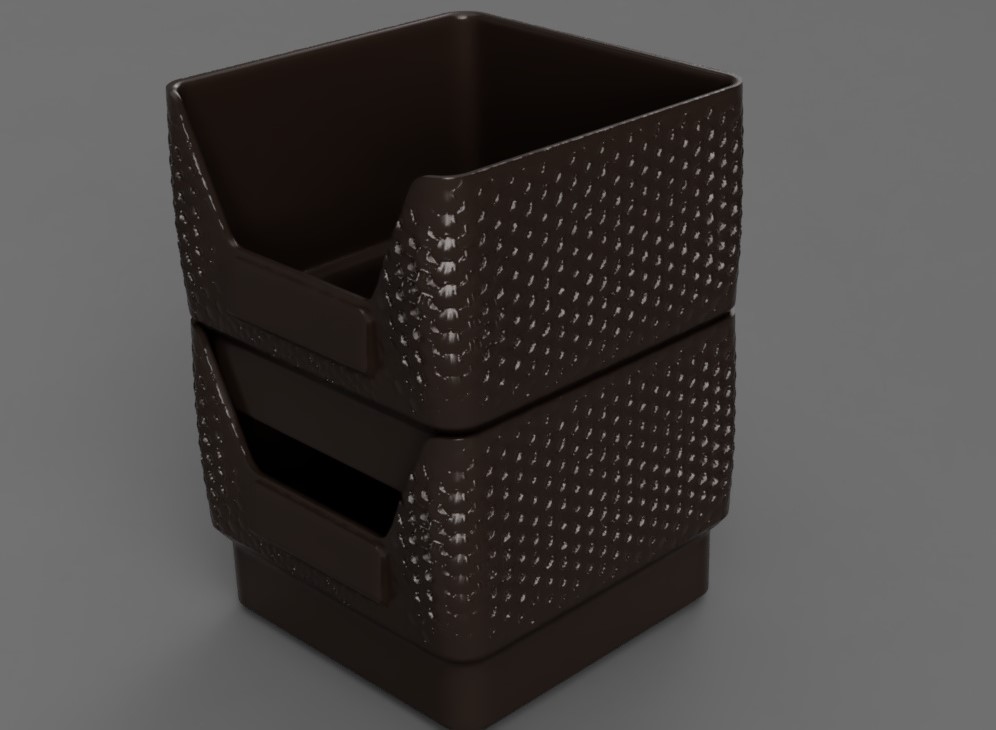 Stackable organizer boxes with unique textures by Gabor Gyarmati ...