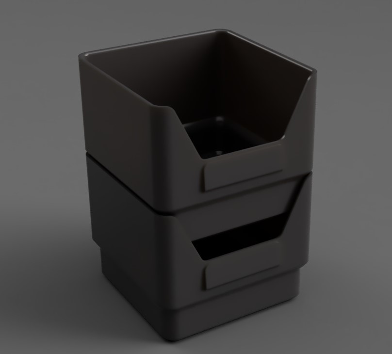 Stackable organizer boxes with unique textures by Gabor Gyarmati ...