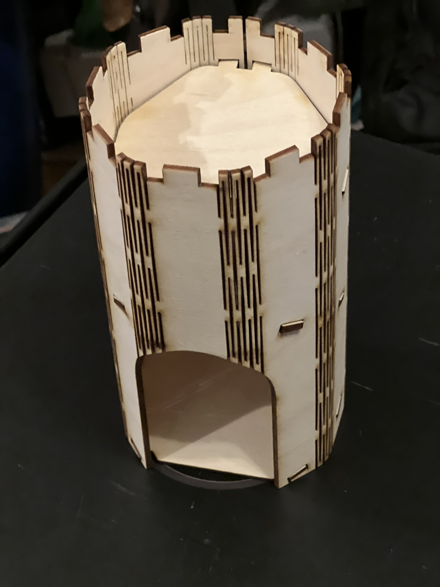 Laser cut Flat-Pack Living Hinge Dice Tower by EcoDad | Download free ...