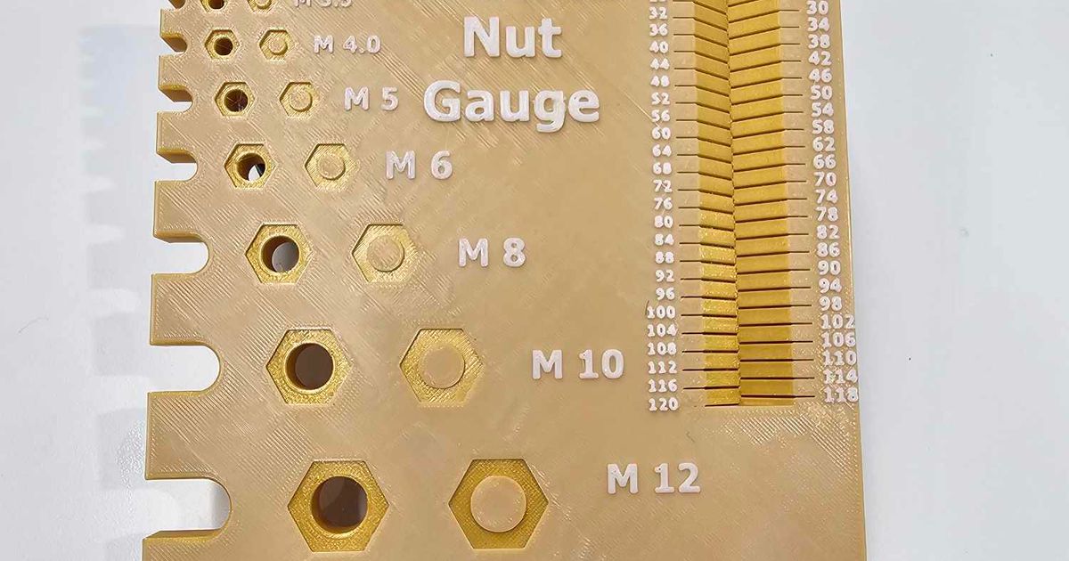 Metric Bolt and Nut Gauge M2-M14 by tytyk | Download free STL model ...