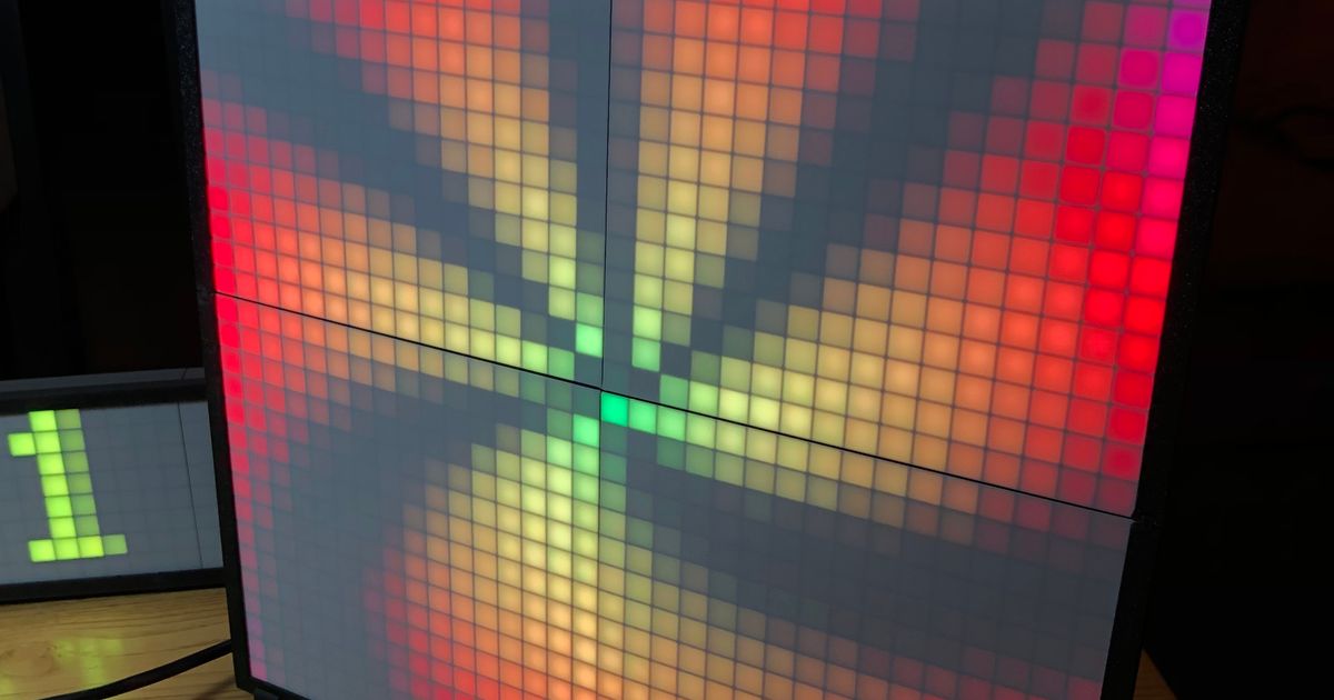 32x32 LED Matrix Frame with Diffuser Grid by fractalnoise | Download ...