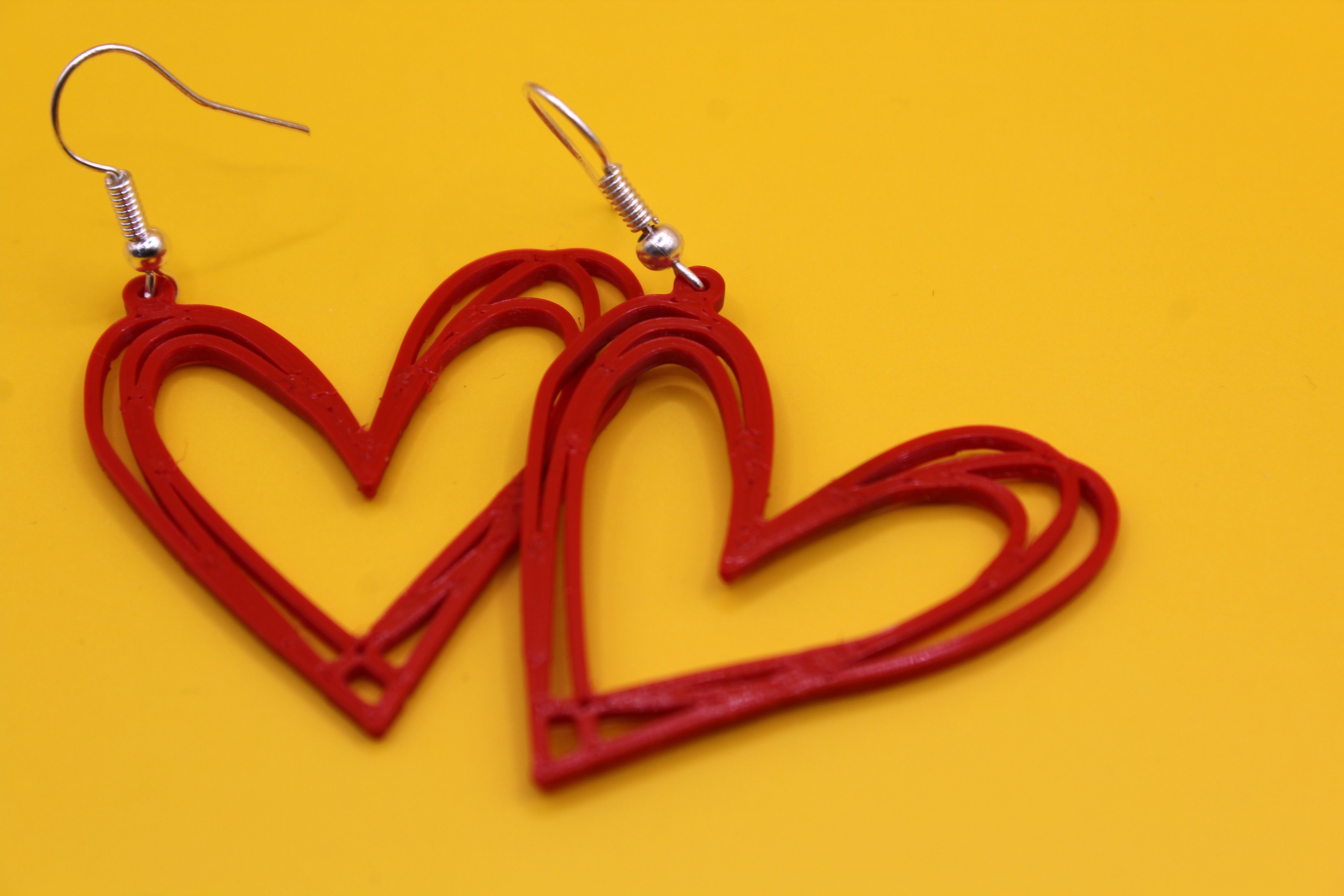 Sketched heart earrings by twothingies | Download free STL model ...