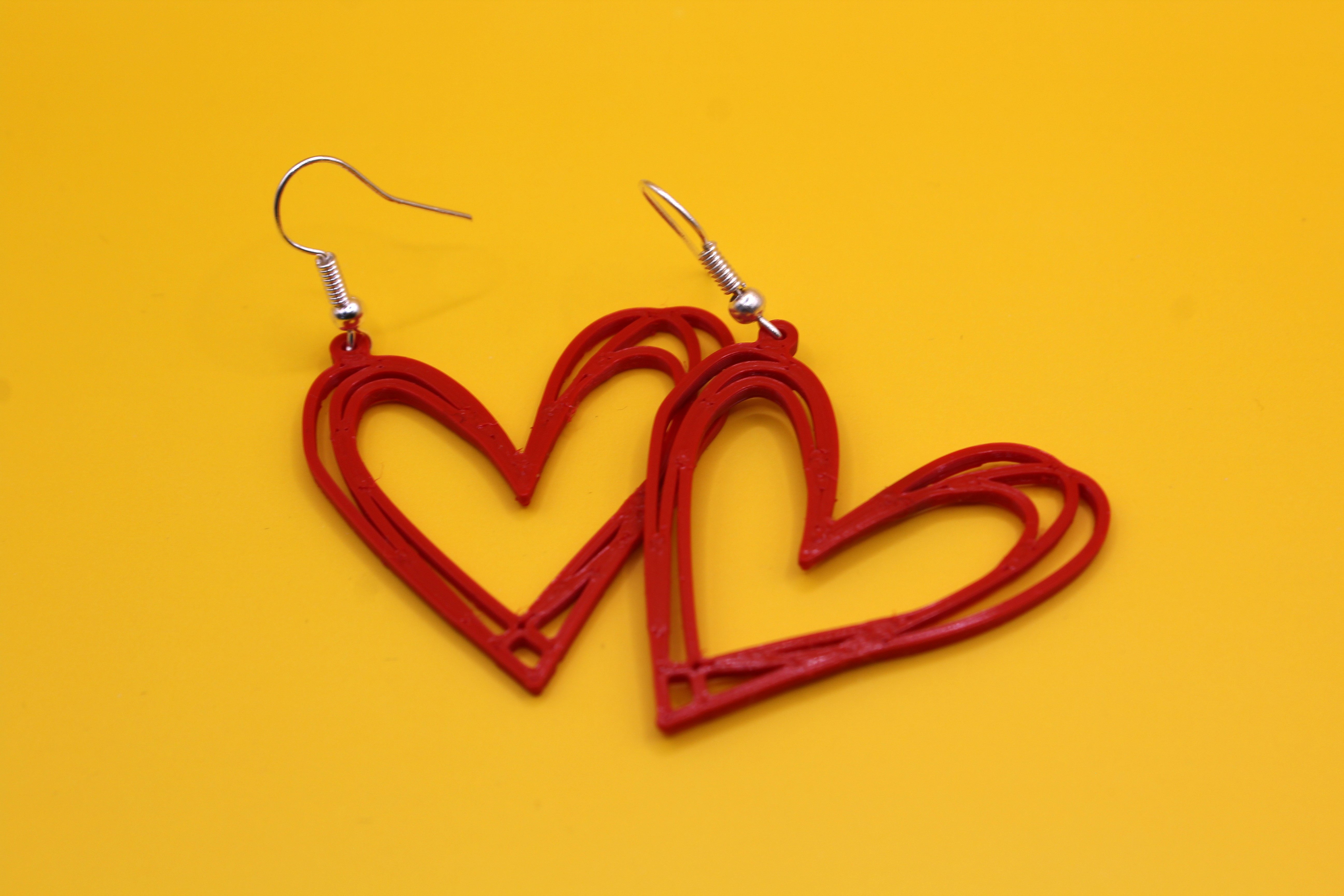 Sketched heart earrings by twothingies | Download free STL model ...