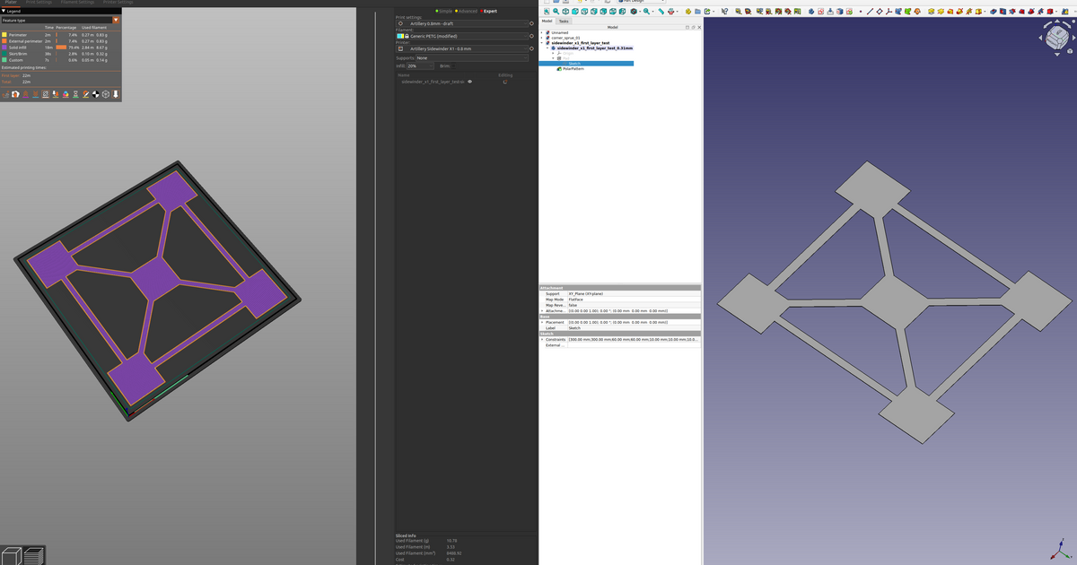 First Layer Calibration Test for Artillery Sidewinder X1's 300mm x ...