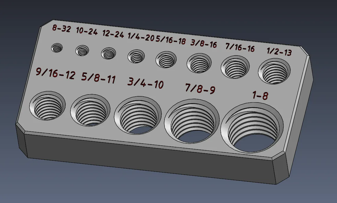 Imperial thread testblock by Balazs | Download free STL model ...