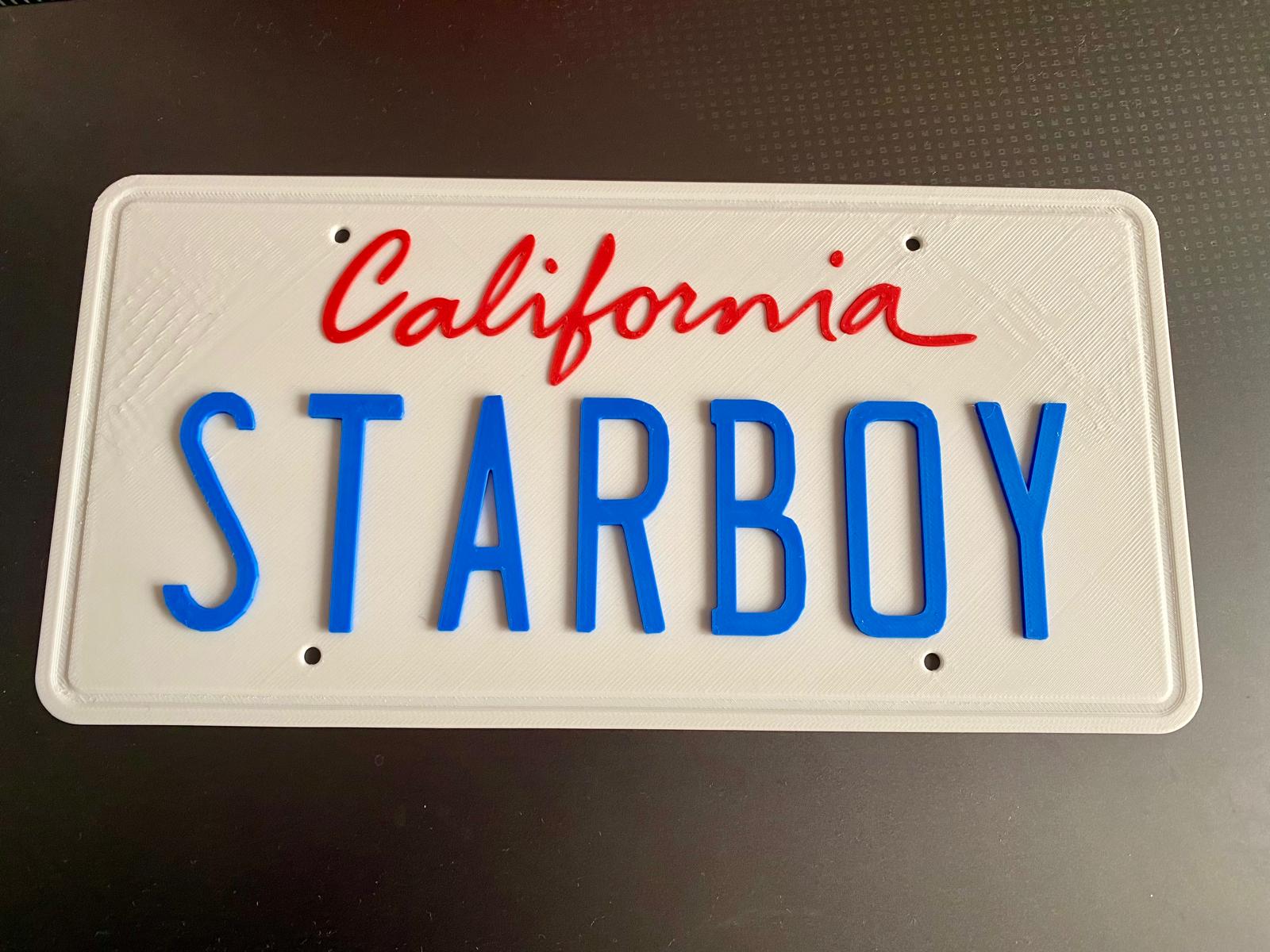 Starboy California Stamped License Plate. The Weeknd ft Daft Punk. by ...