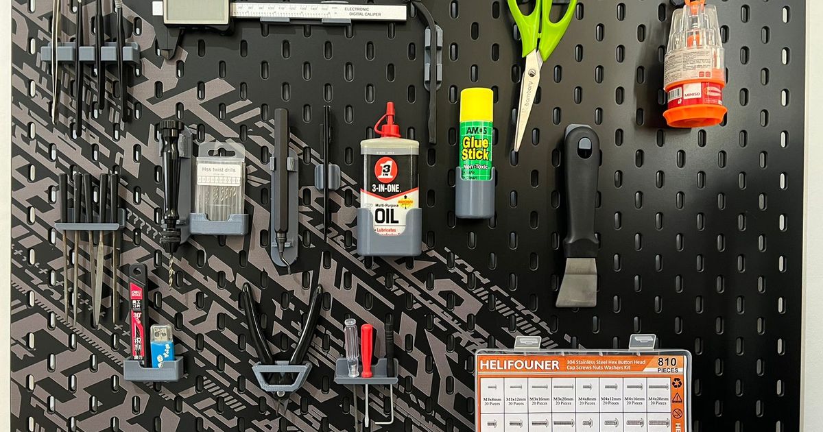3D printer Tool Organizer - Ikea Pegboard Clamps by Roniel Borbón ...