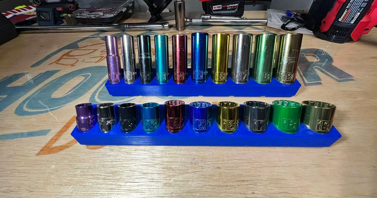 Gridfinity Harbor Freight Metric Socket Holder by Brandon Scott ...