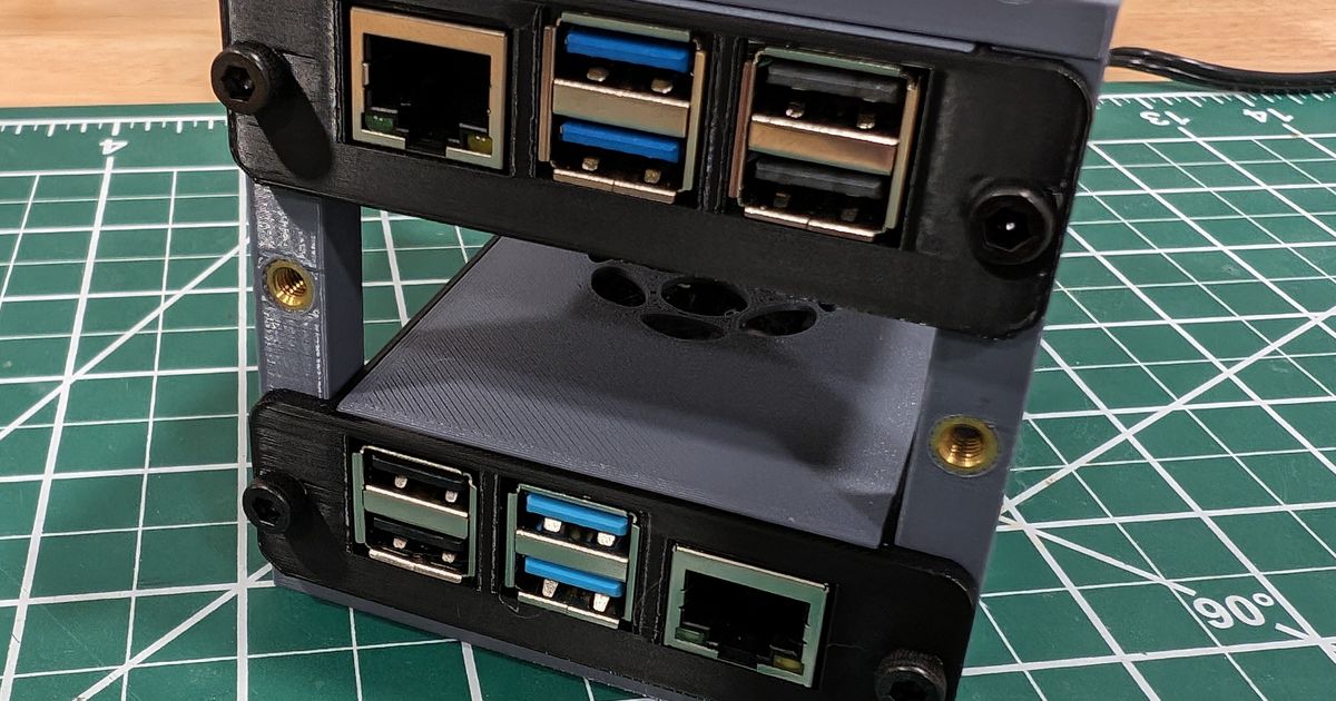 Raspberry Pi 4 And 5 Mini Server Rack Case Por Jonthemiller Descargar