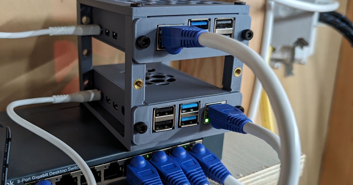 Raspberry Pi 4 & 5 Mini Server Rack Case par jonthemiller | Téléchargez ...