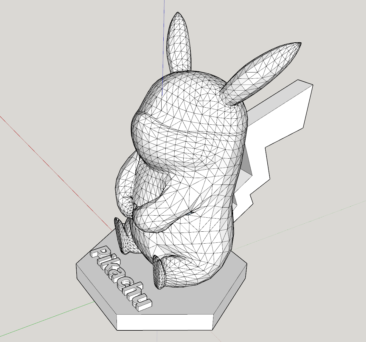 Sitting Pikachu Pokémon by Take on Projects | Download free STL model ...