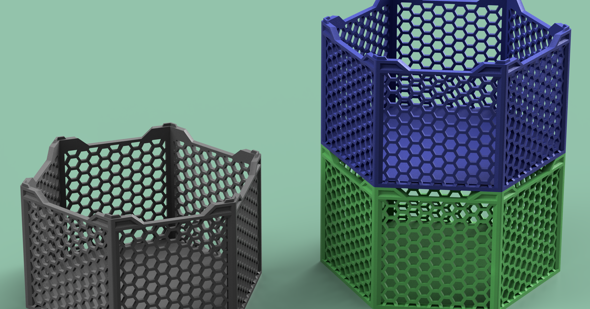 Stackable Honeycomb Crate (Support free) by mlodybuk | Download free ...