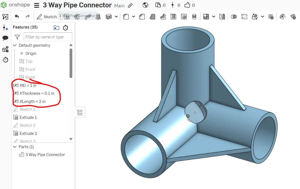3 Way Pipe Connector by Mike Car | Download free STL model | Printables.com