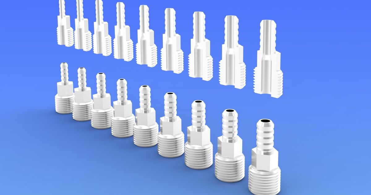 Adapter to connect a hose to a thread G1/2 - ⌀ 7mm up to ⌀11mm by ...