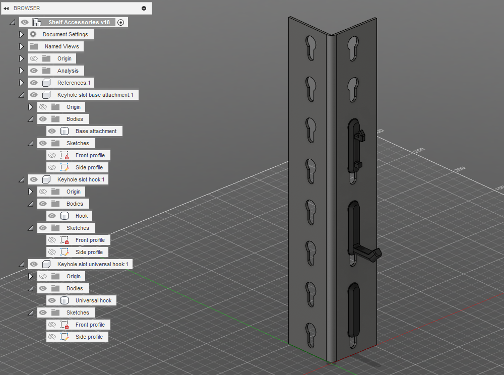Hooks for keyhole slot shelving by Scoo | Download free STL model ...