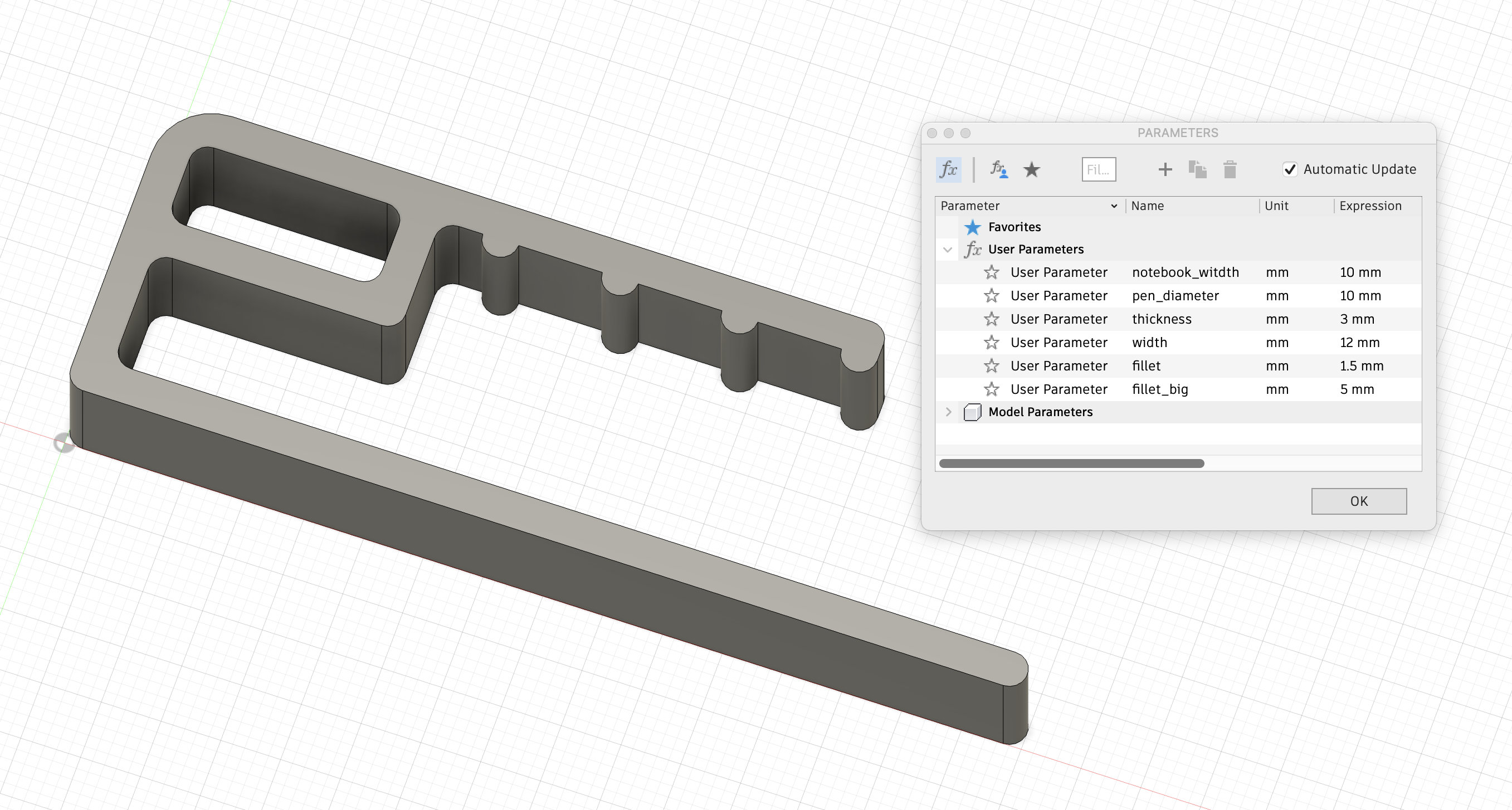 Pen clip for notebook (parametric) by Pavel Minar | Download free STL ...