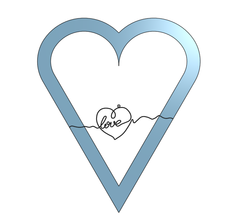 Heart outline with writing Love by Emil | Download free STL model ...