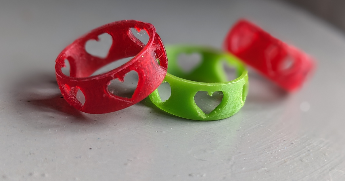 Simple Cut-Out Heart Ring by TGAW | Download free STL model ...