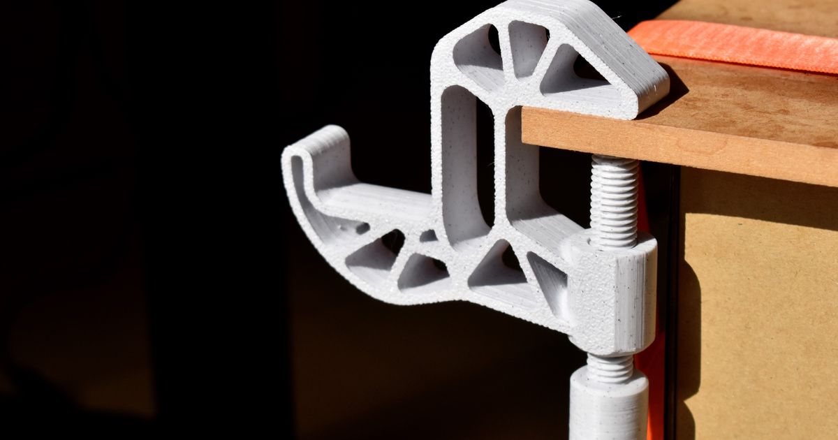Desk clamp with hook | Topology optimized by Naoki Hayashi | Download ...