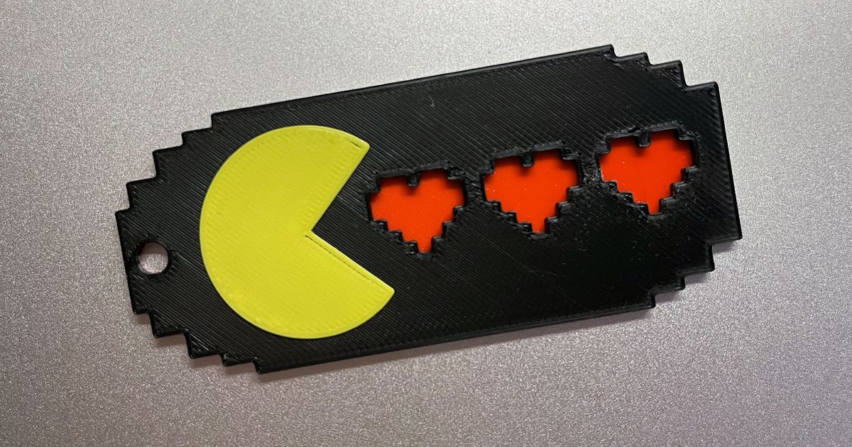 Pacman key tag by Suterén | Download free STL model | Printables.com