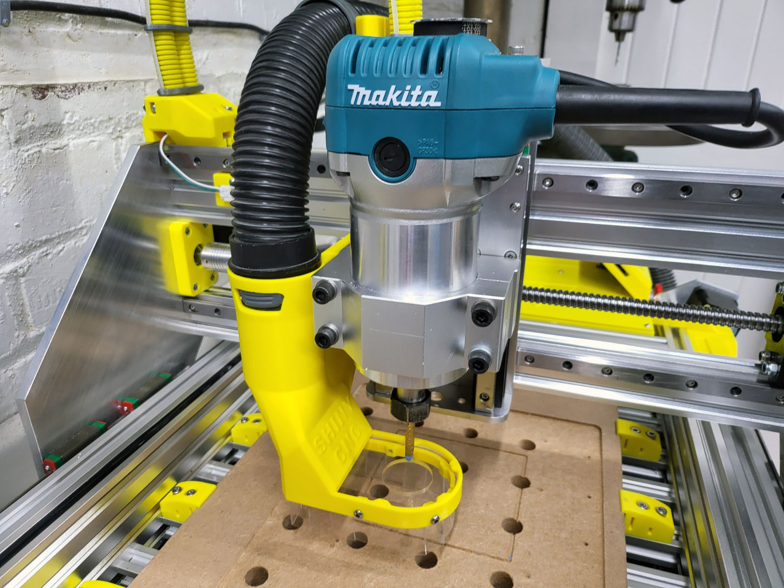 Upgraded Dust Shoe for the Shiny CNC by boothyboothy | Download free ...