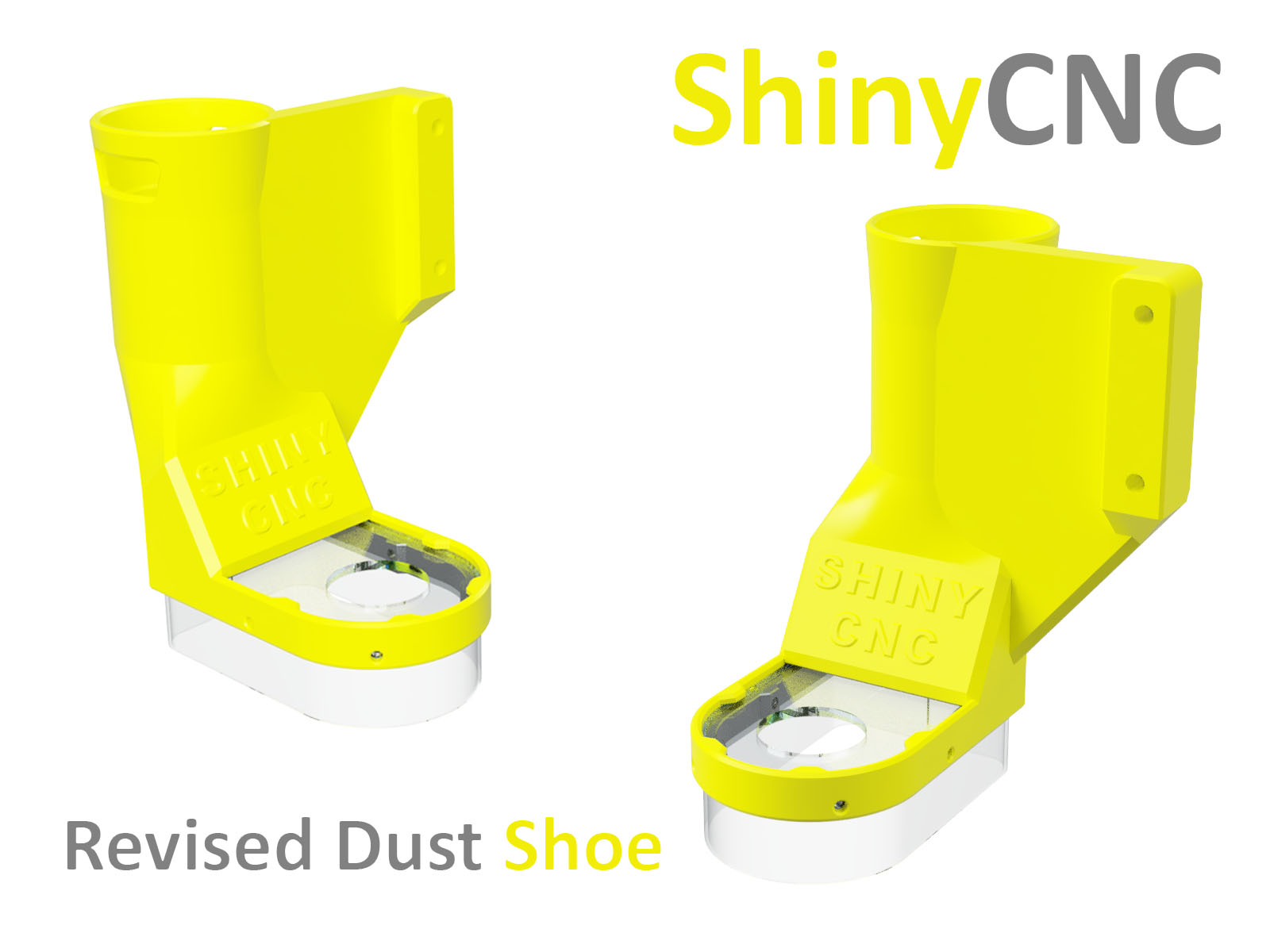 Upgraded Dust Shoe for the Shiny CNC by boothyboothy | Download free ...