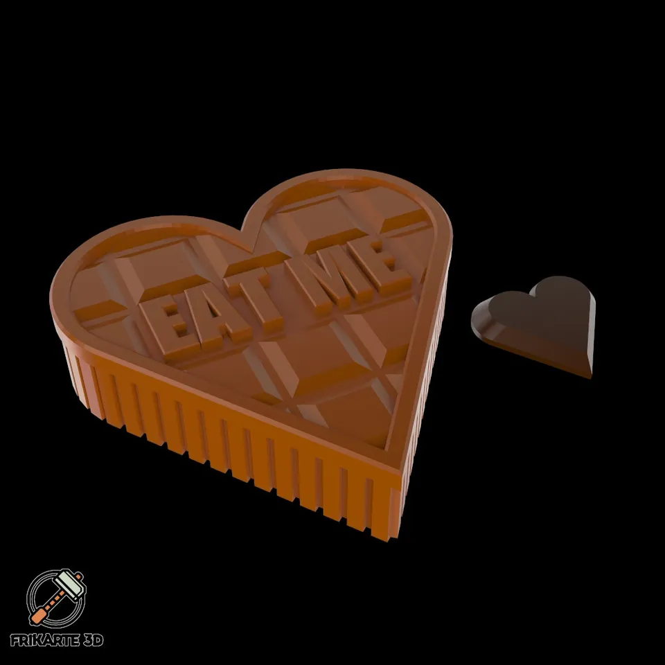 Chocolate Heart Box with Mini Hearts by Frikarte3D | Download free STL ...