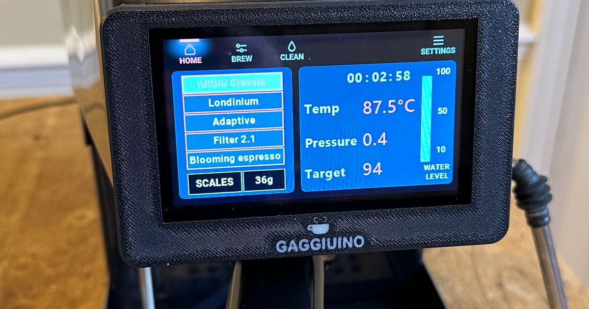 Gaggiuino Front Screen Mount for Nextion 4.3 por bowerandy | Descargar ...