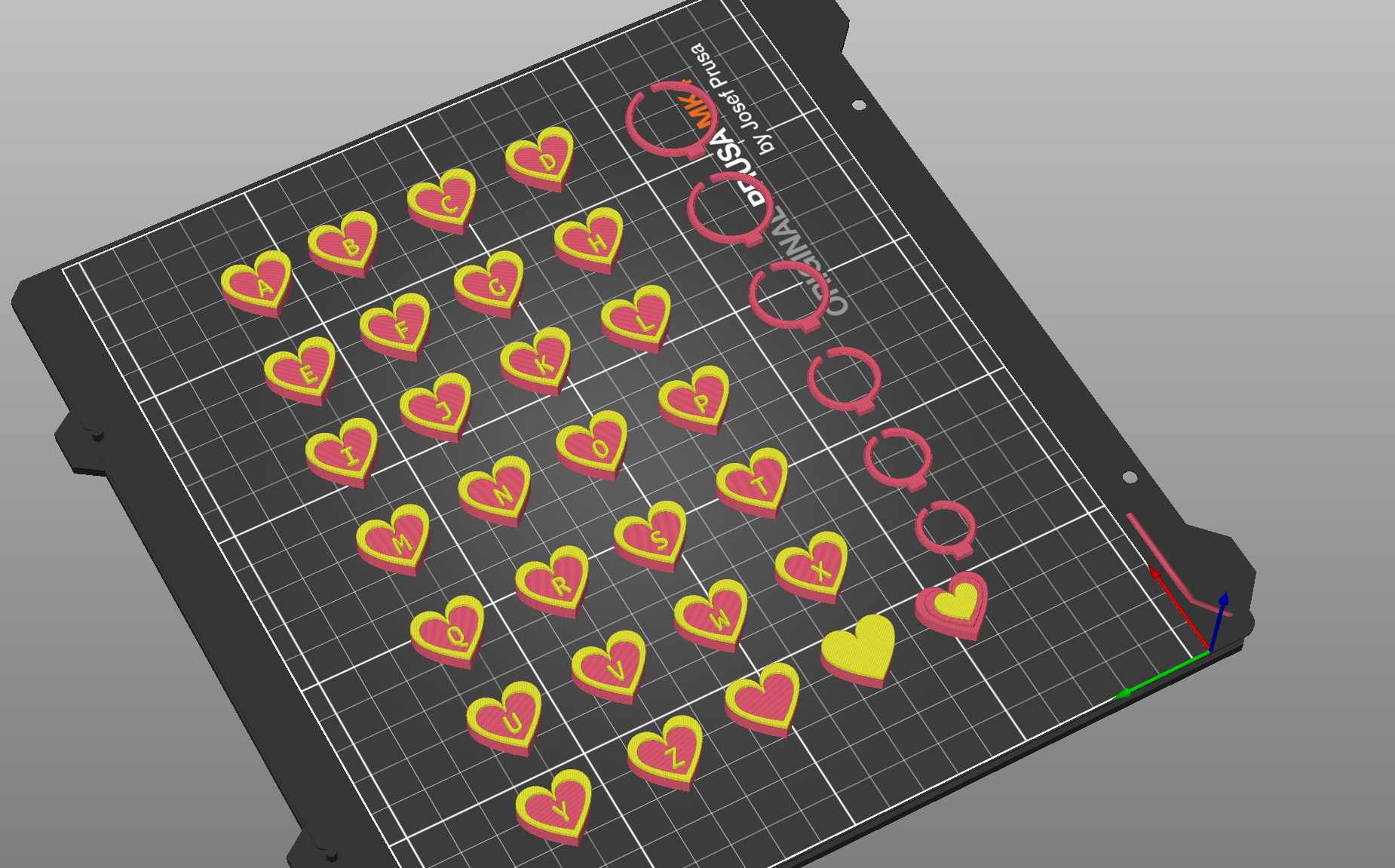 Alphabet Heart Rings - Quick Print! by Erika Heidi | Download free STL ...