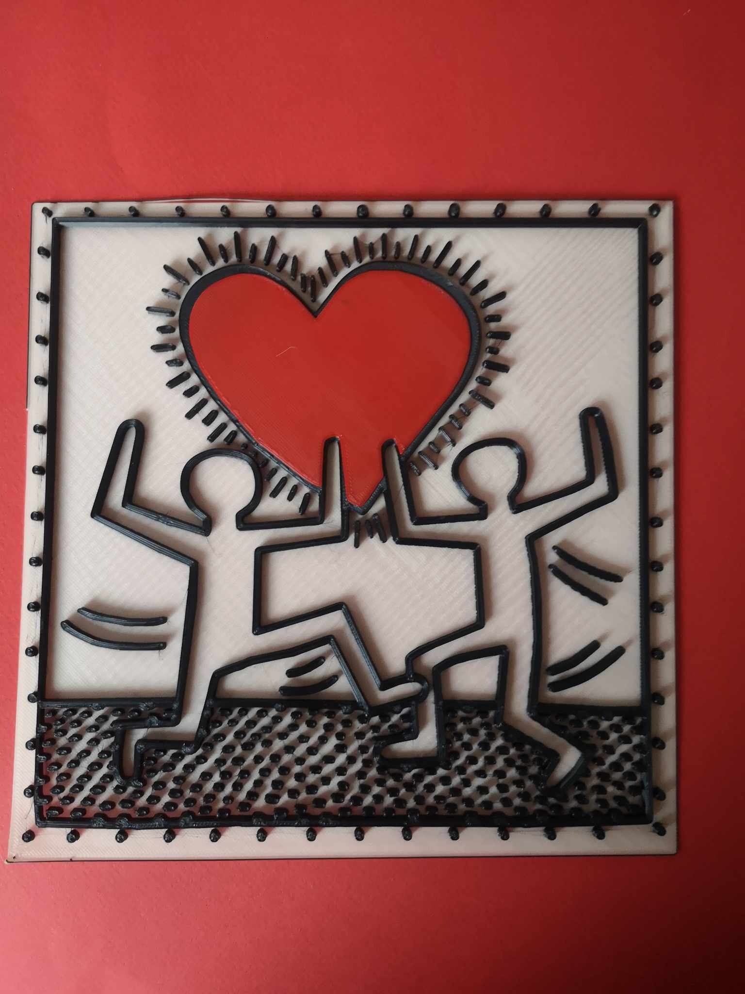 "Untitled" (1982), Keith Haring ( Valentine's Day card or to frame ) NO ...
