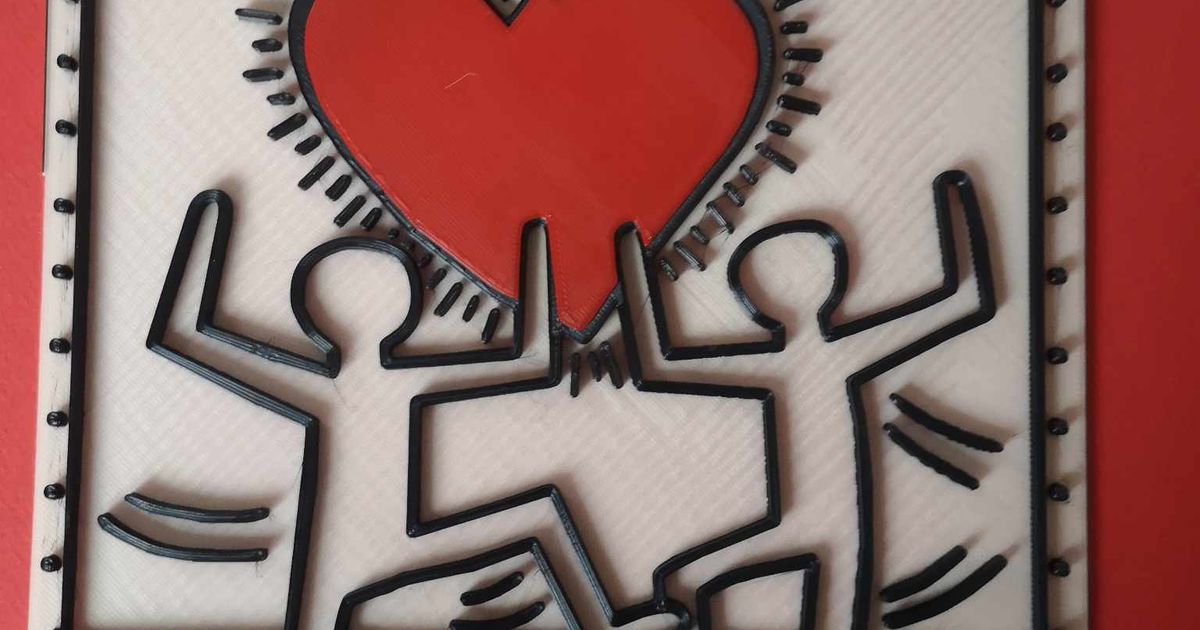 "Untitled" (1982), Keith Haring ( Valentine's Day card or to frame ) NO ...