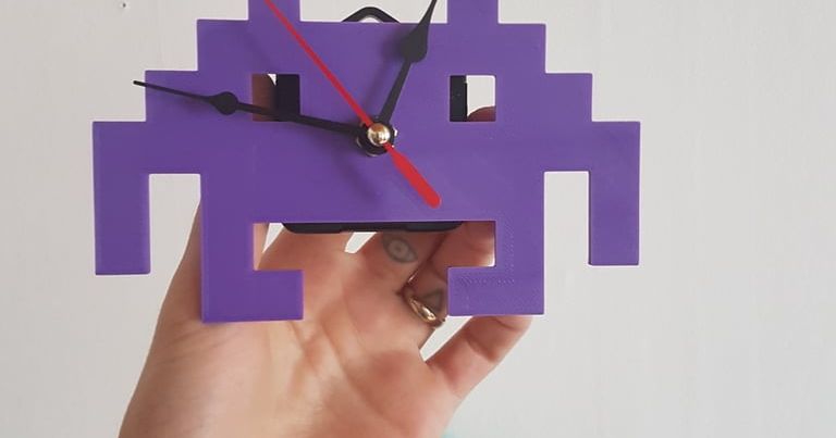 Space invader clock by Atu | Download free STL model | Printables.com