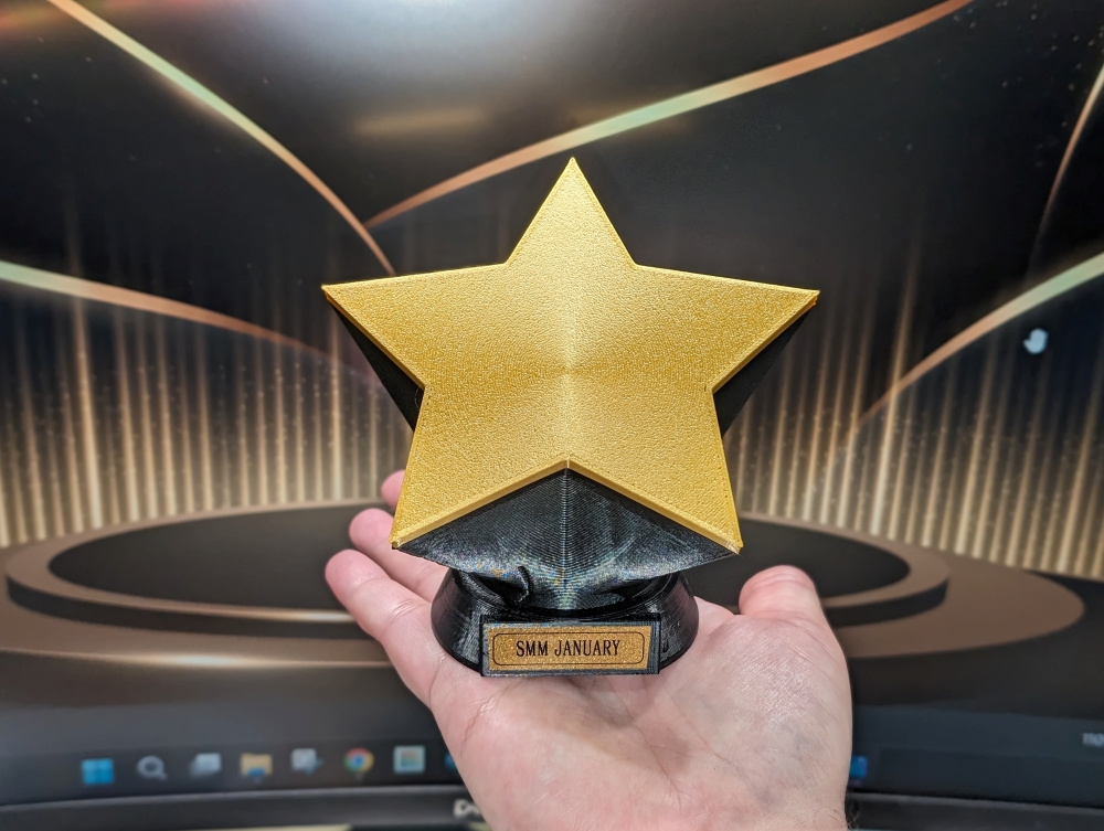 Star Trophy with base label by Phil K | Download free STL model ...