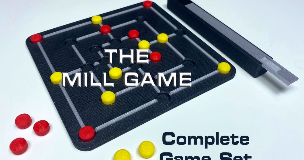 THE MILL GAME Set incl. Tokens & Box (Mühlespiel mit Steinen & Box) by ...
