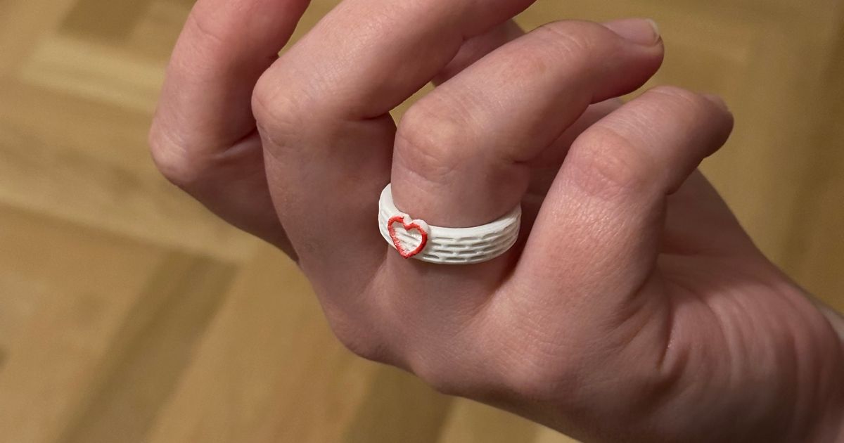 Subtle heart ring by Elendil | Download free STL model | Printables.com
