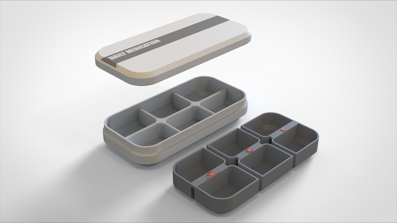 Daily Pills Container by Jorge | Download free STL model | Printables.com