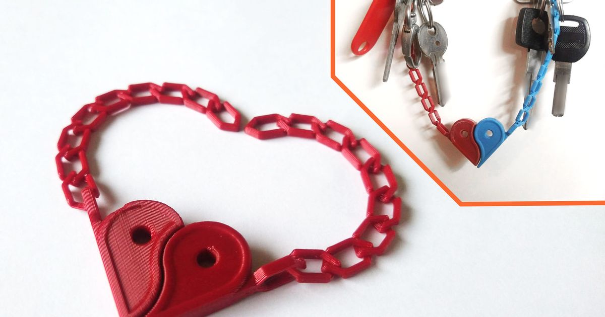 Quick Print: interlocking Yin Yang heart keychain by Rossero | Download ...