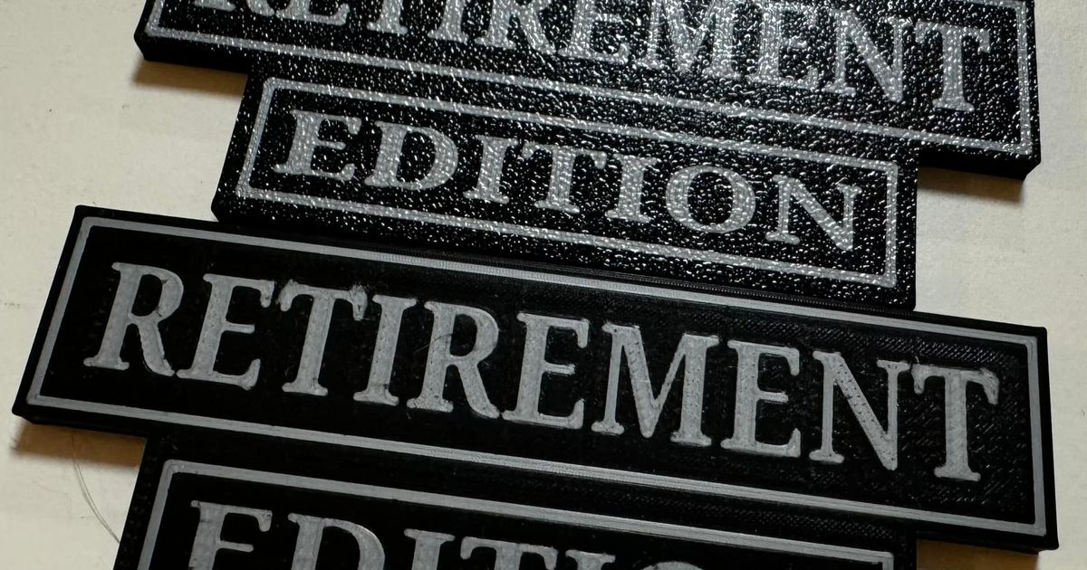 Retirement Edition Emblem by Carl Slaughter | Download free STL model ...