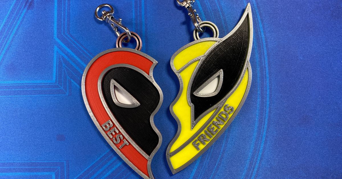 Deadpool Wolverine Broken Heart Pendant Keychain by nerdyviews ...