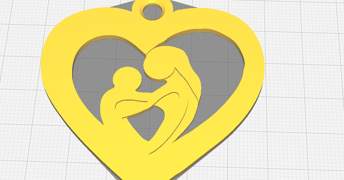 Heart with mother and child core pendant by DDD Club | Download free ...