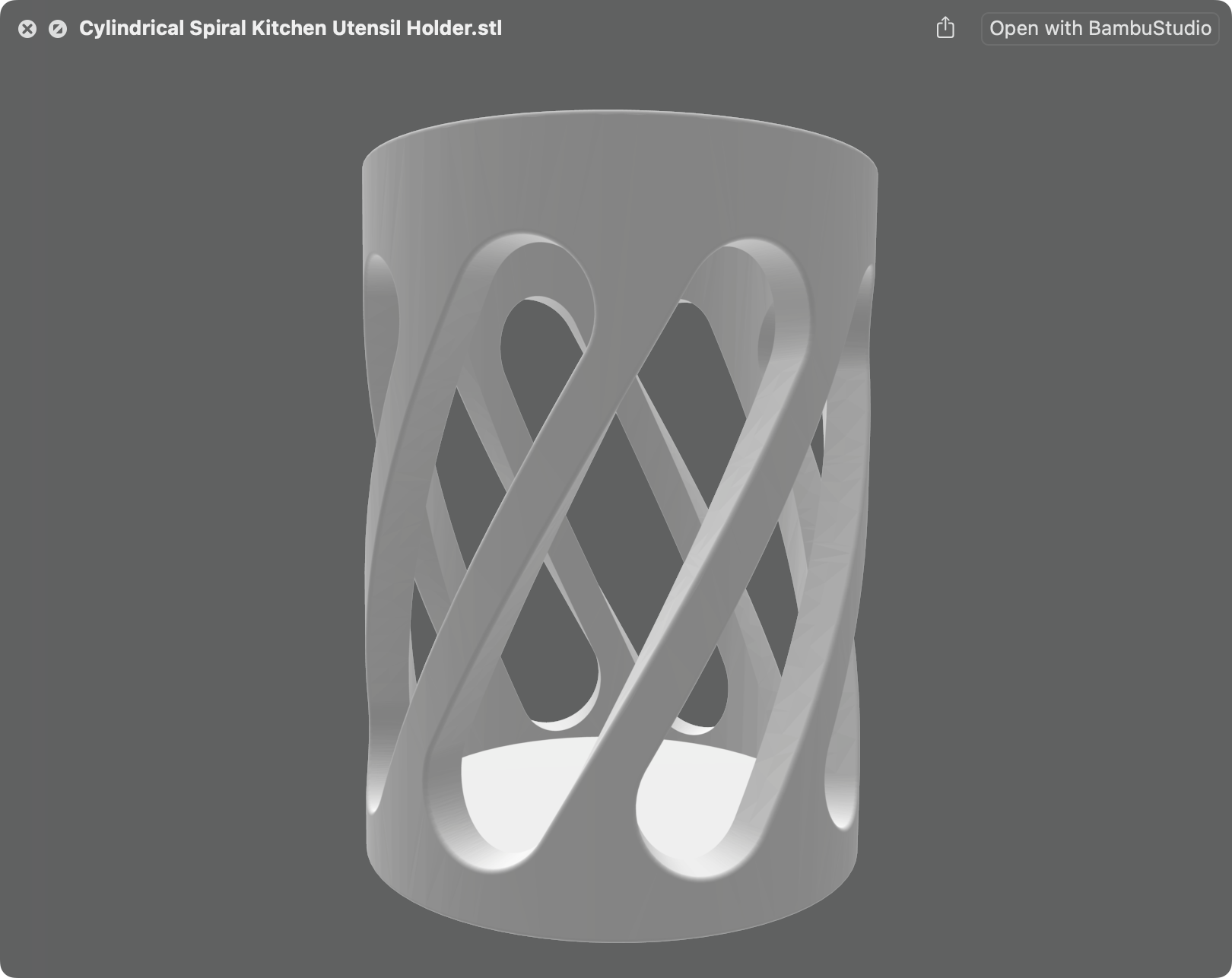Cylindrical Spiral Kitchen Utensil Holder by nakleh | Download free STL ...