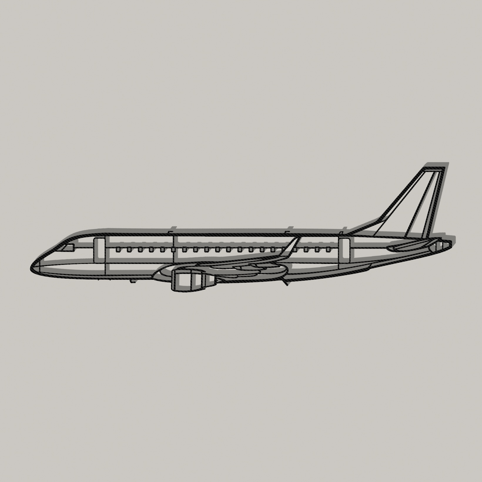 Embraer 175 Airplane Wall Art by lilFonsi | Download free STL model ...