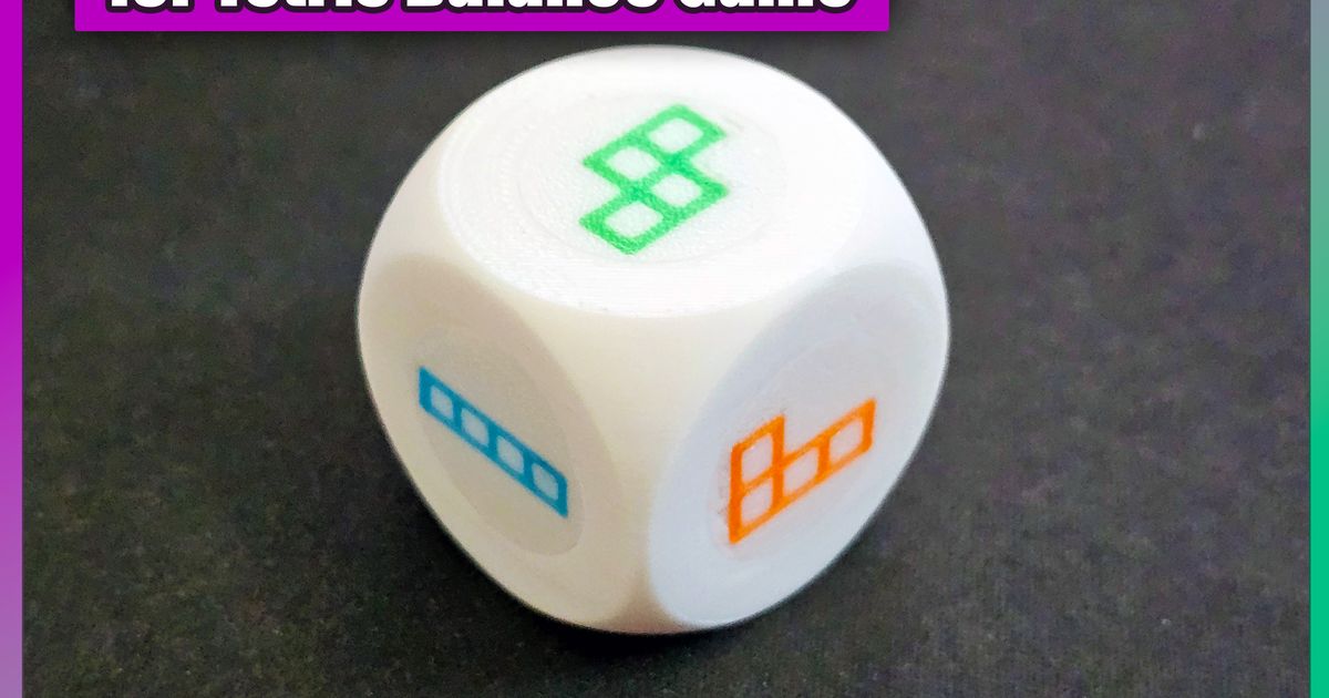 Dice for Tetris Balance Game por AU3D | Descargar modelo STL gratuito ...