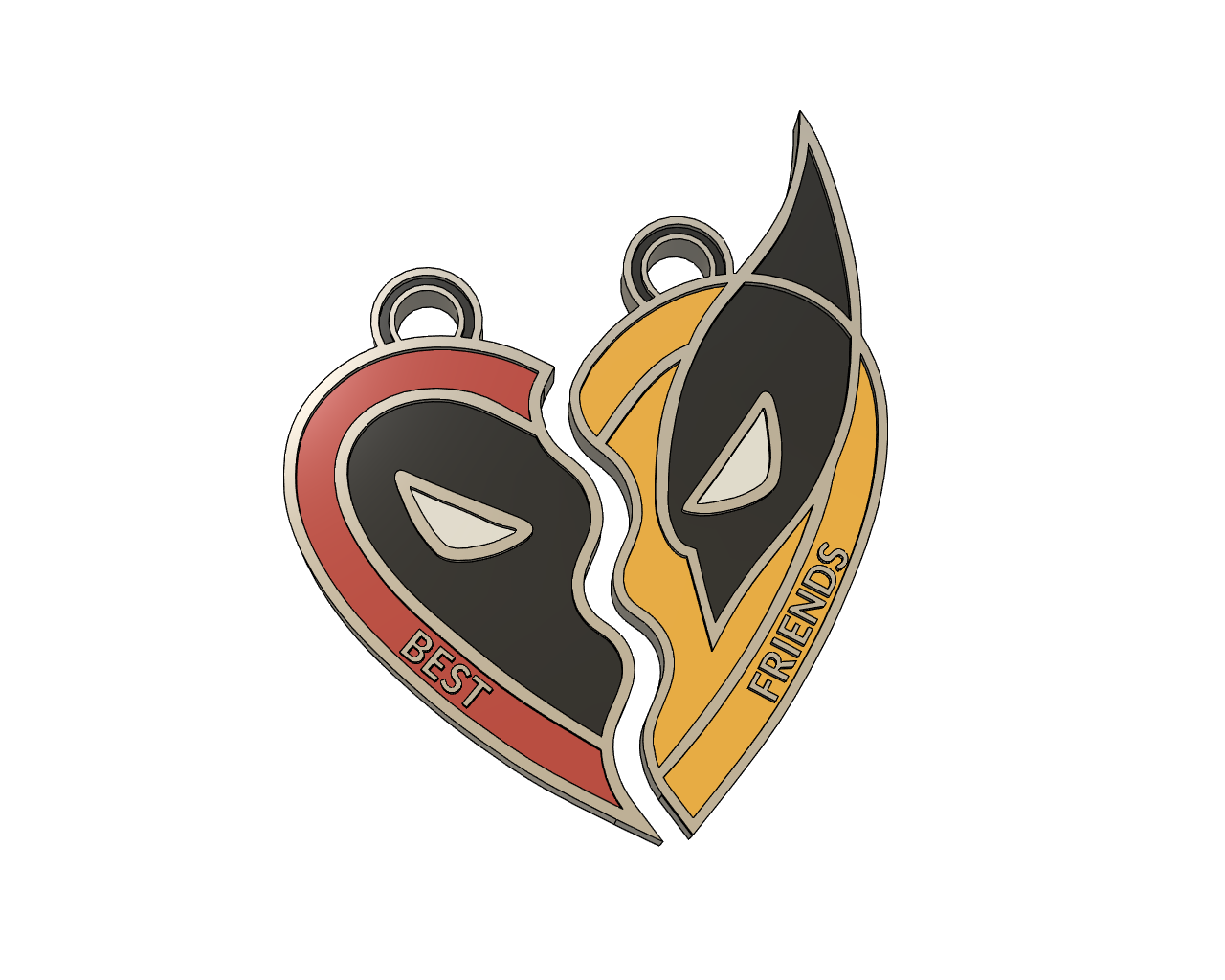 Deadpool x Wolverine Best Friends Friendship Necklace por WF3D ...