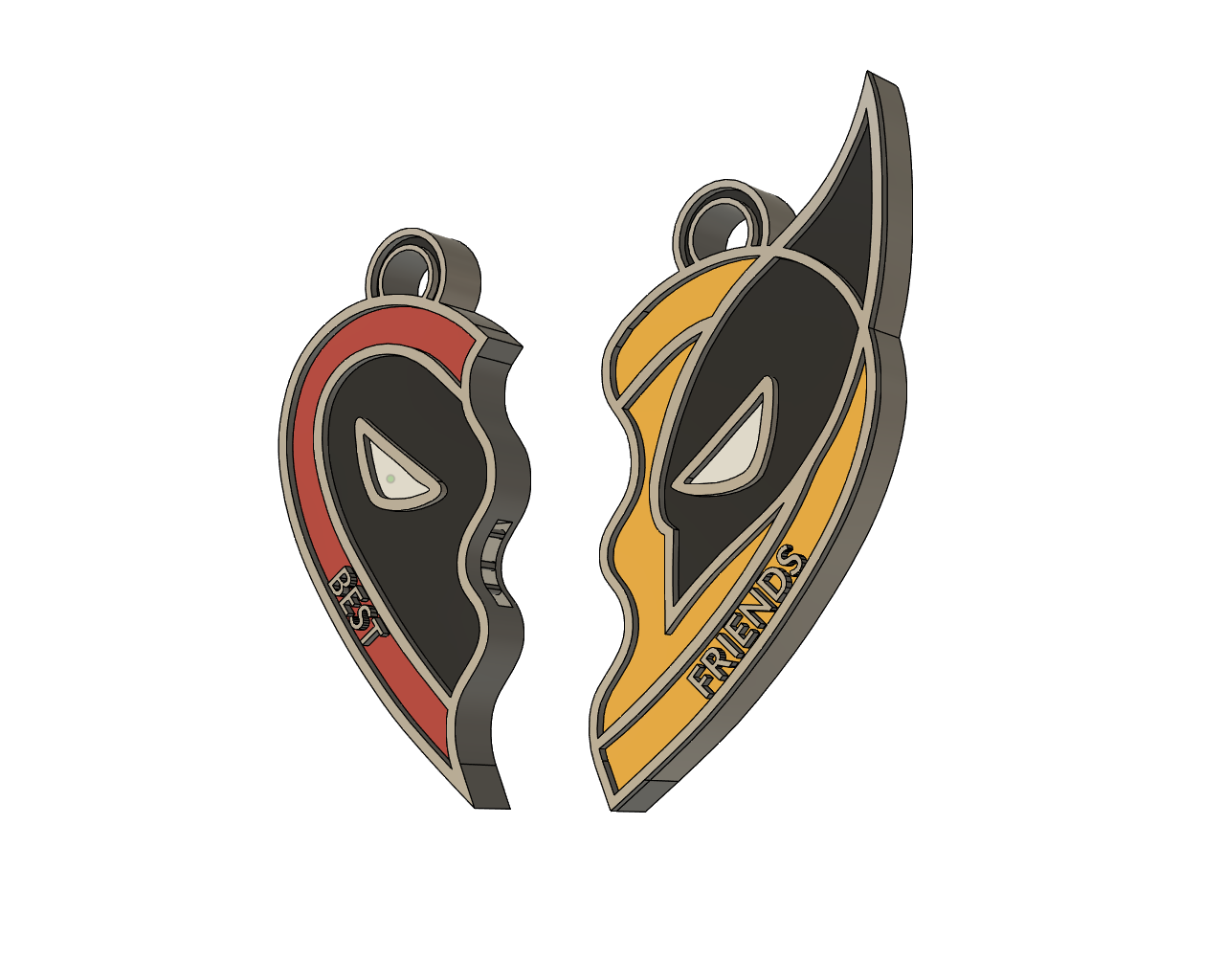 Deadpool x Wolverine Best Friends Friendship Necklace por WF3D ...